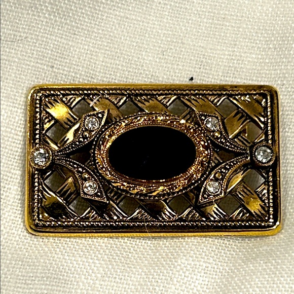 Vintage | Jewelry | Vintage Elegant Gold And Black Brooch Made In West ...